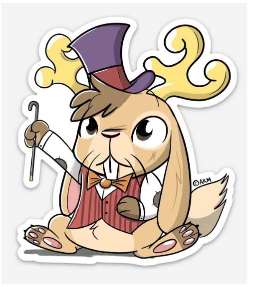 Steam Punk Jackalope Sticker 4"