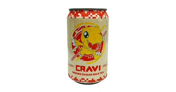 CRAVI DIGIMON BROWN SUGAR MILK TEA - AGUMON 10.65 Fl Oz (315 ml)