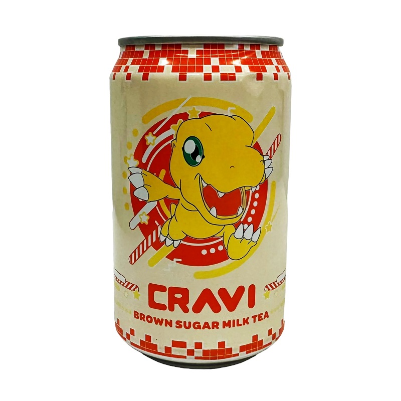 CRAVI DIGIMON BROWN SUGAR MILK TEA - AGUMON 10.65 Fl Oz (315 ml)