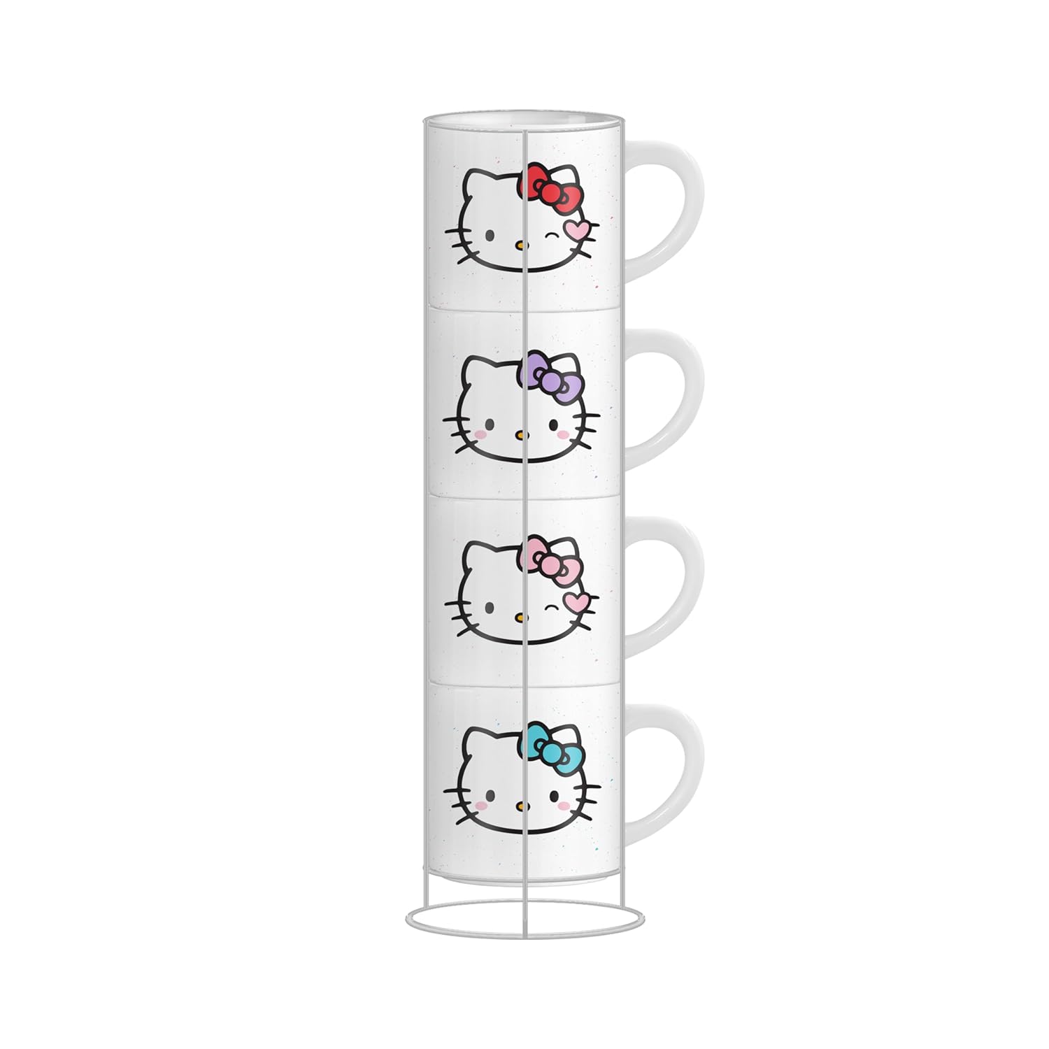 Silver Buffalo Sanrio Hello Kitty Faces and Hearts 4pc Ceramic Mug ...